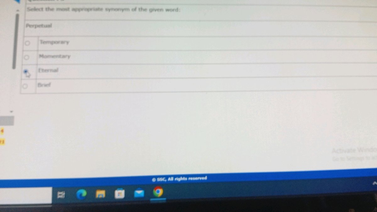 Select the most appropriate synonym of the given word: Perpetual Option..