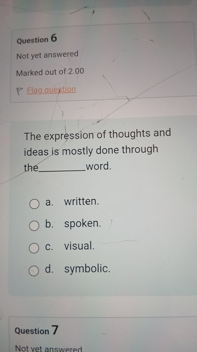 The expression of thoughts and ideas is mostly done through the __ word.