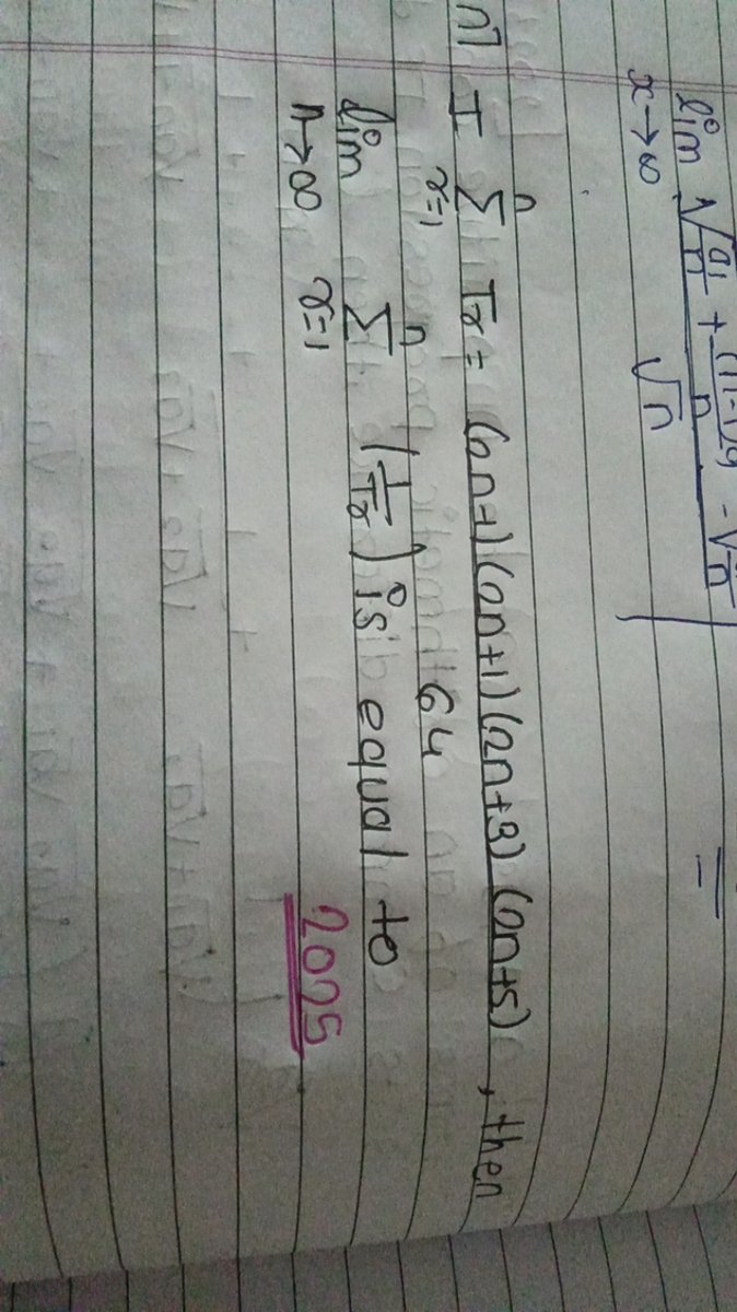 If \lim_{x \to \infty} \frac{\sqrt{a_1} + \sqrt{a_2} + \dots + \sqrt{a_n}..
