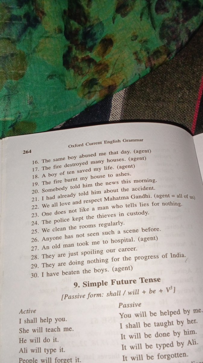 The image shows a page from "Oxford Current English Grammar" with exercis..