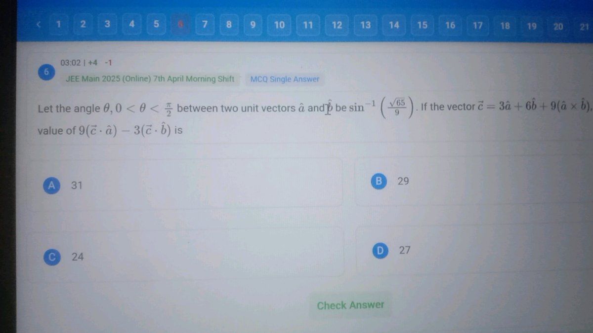 Let the angle \theta, 0 between two unit vectors \hat{a} and \hat{b} be