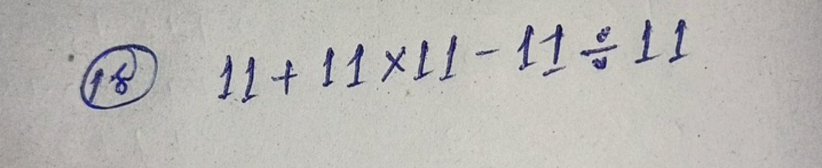 11 + 11 × 11 - 11 ÷ 11 | Filo