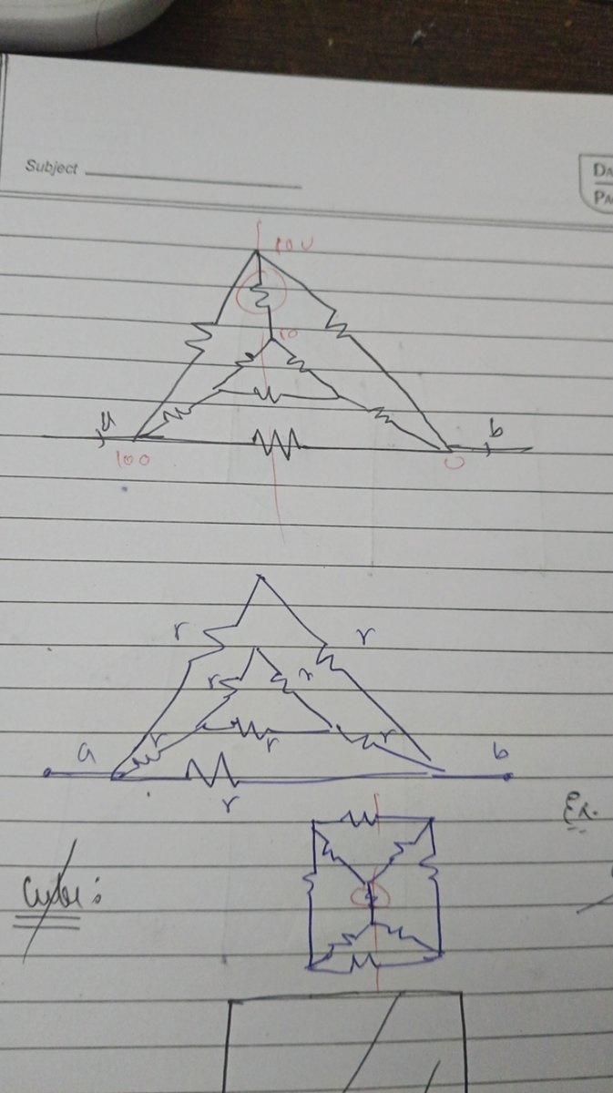The image shows a complex resistor network. The question likely involves