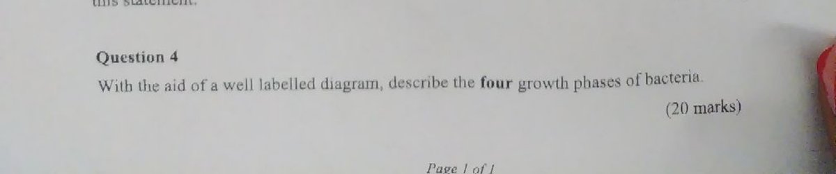Question 4 With the aid of a well labelled diagram, describe the four gro..