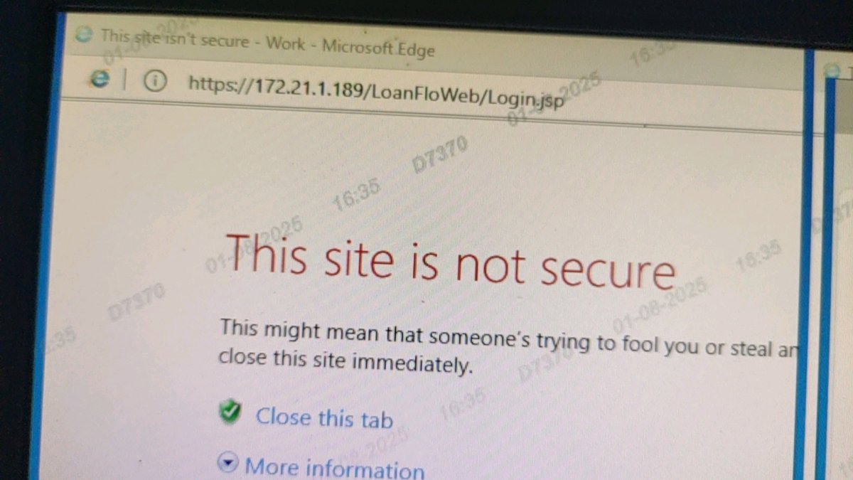 An image shows a browser warning stating 'This site is not secure' when a..