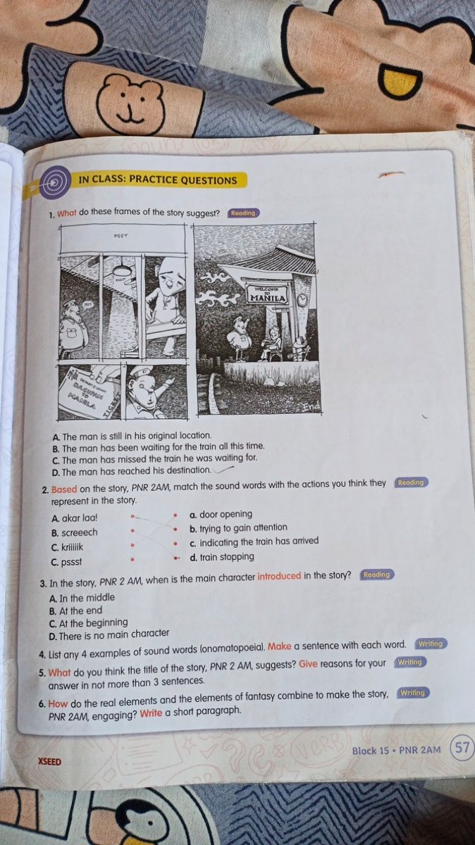 IN CLASS: PRACTICE QUESTIONS What do these frames of the story suggest?