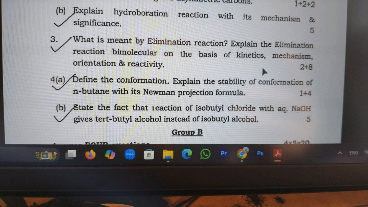 (b) Explain hydroboration reaction with its mechanism & significance. Wh..
