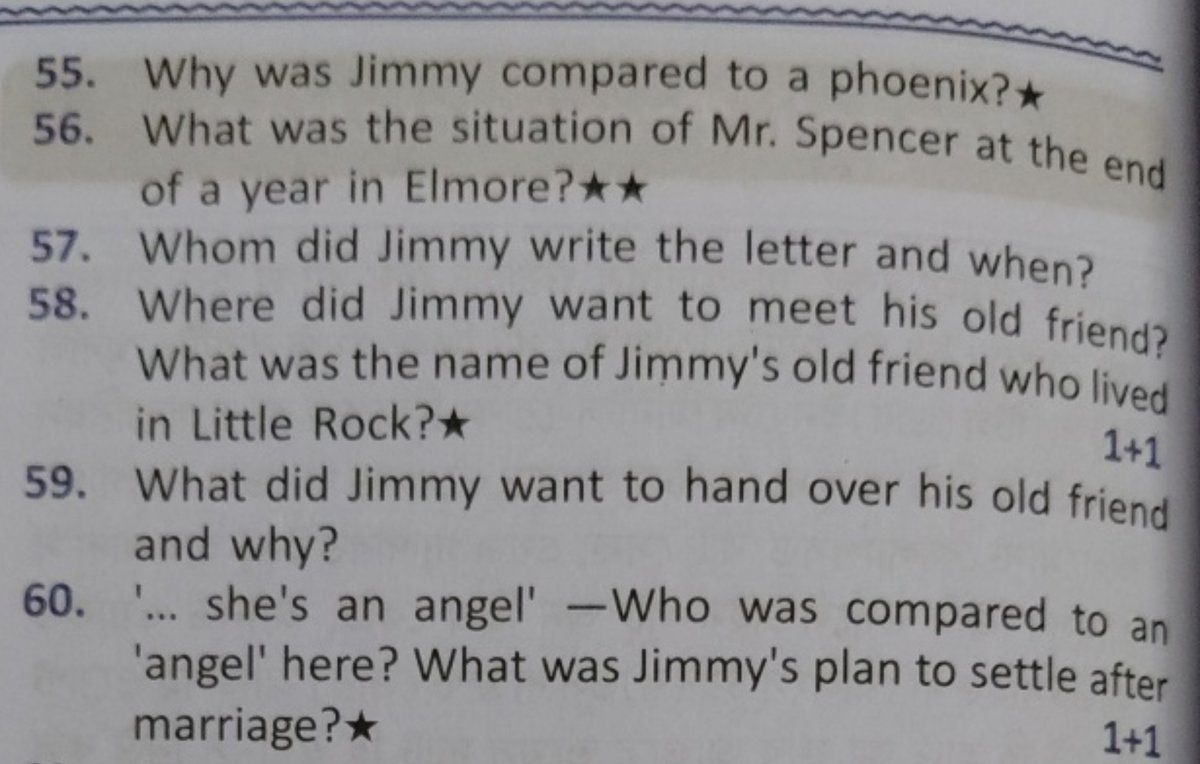 Why was Jimmy compared to a phoenix? What was the situation of Mr. Spence..
