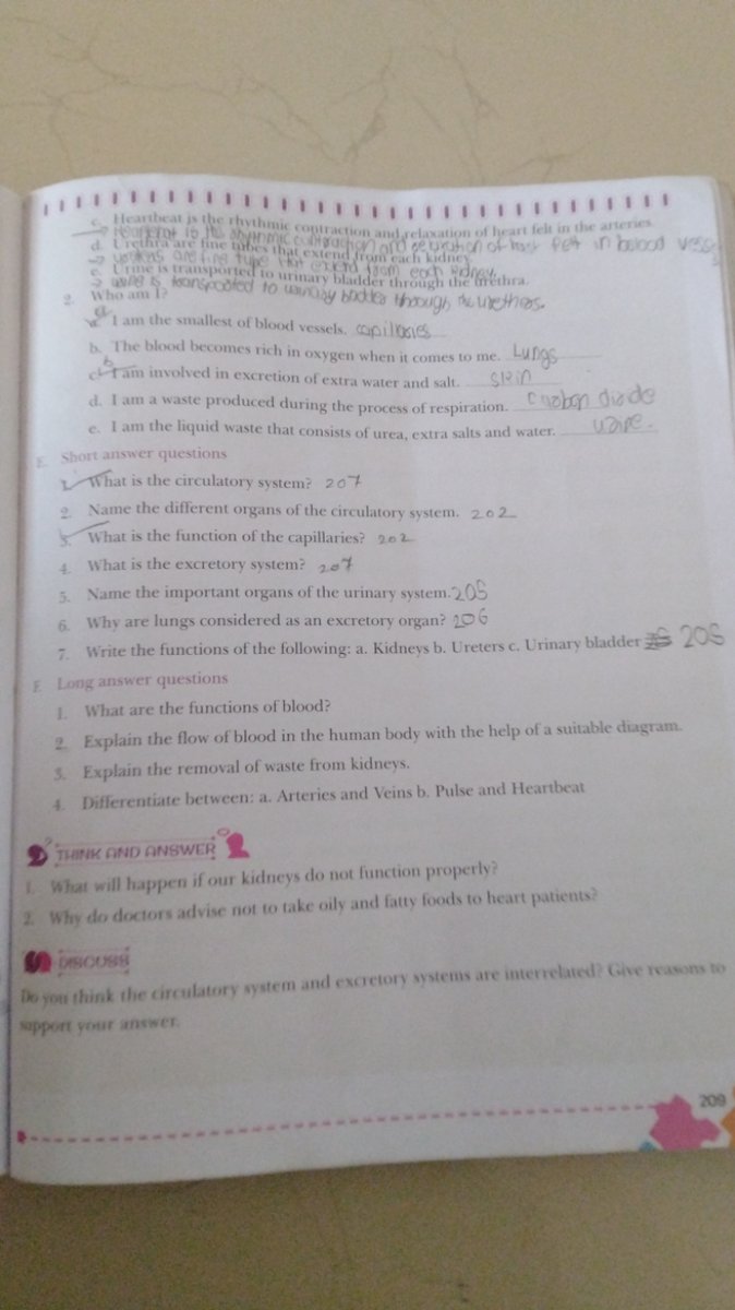Here are some questions related to the human body systems: E. Short answ..