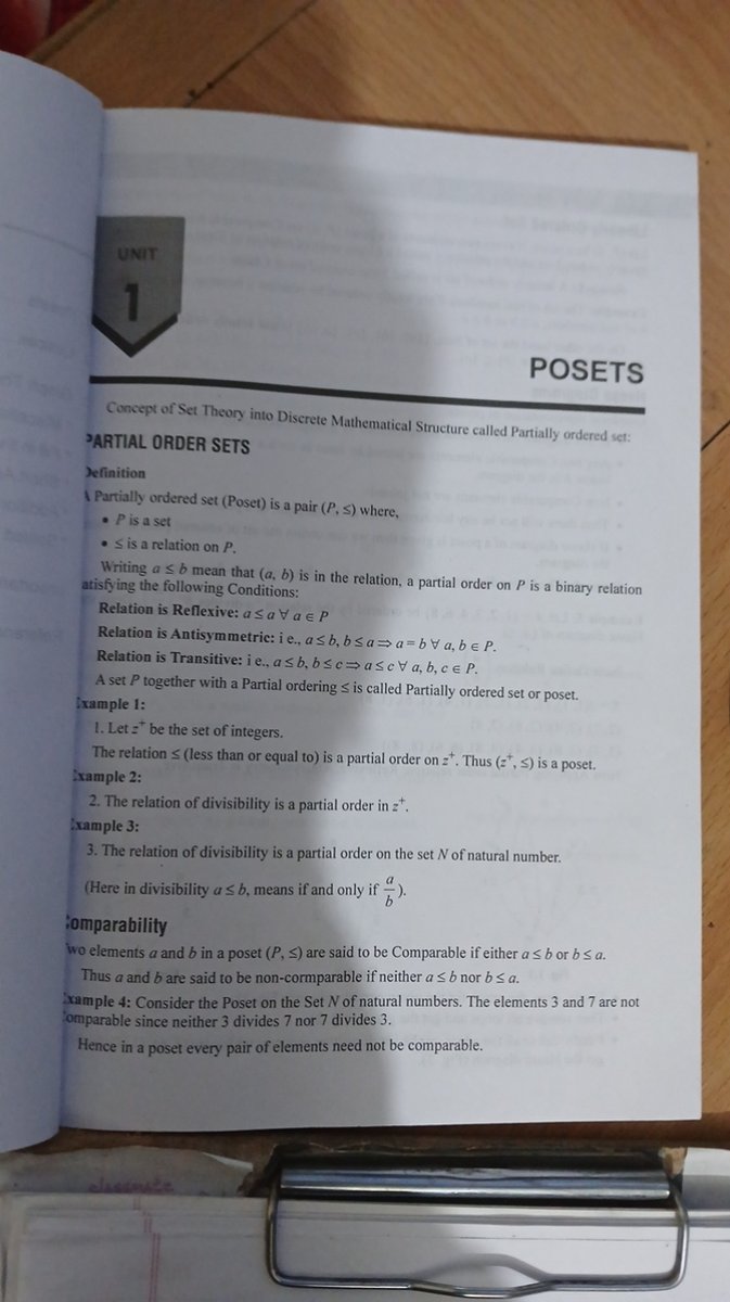 POSETS Concept of Set Theory into Discrete Mathematical Structure called..
