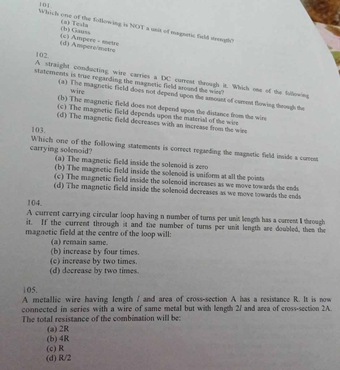 Which one of the following is NOT a unit of magnetic field strength? (a)