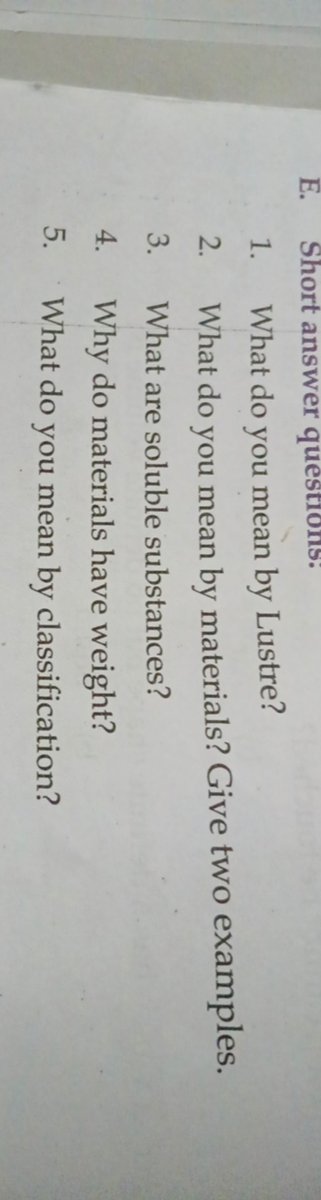 E. Short answer questions. What do you mean by Lustre? What do you mean b..