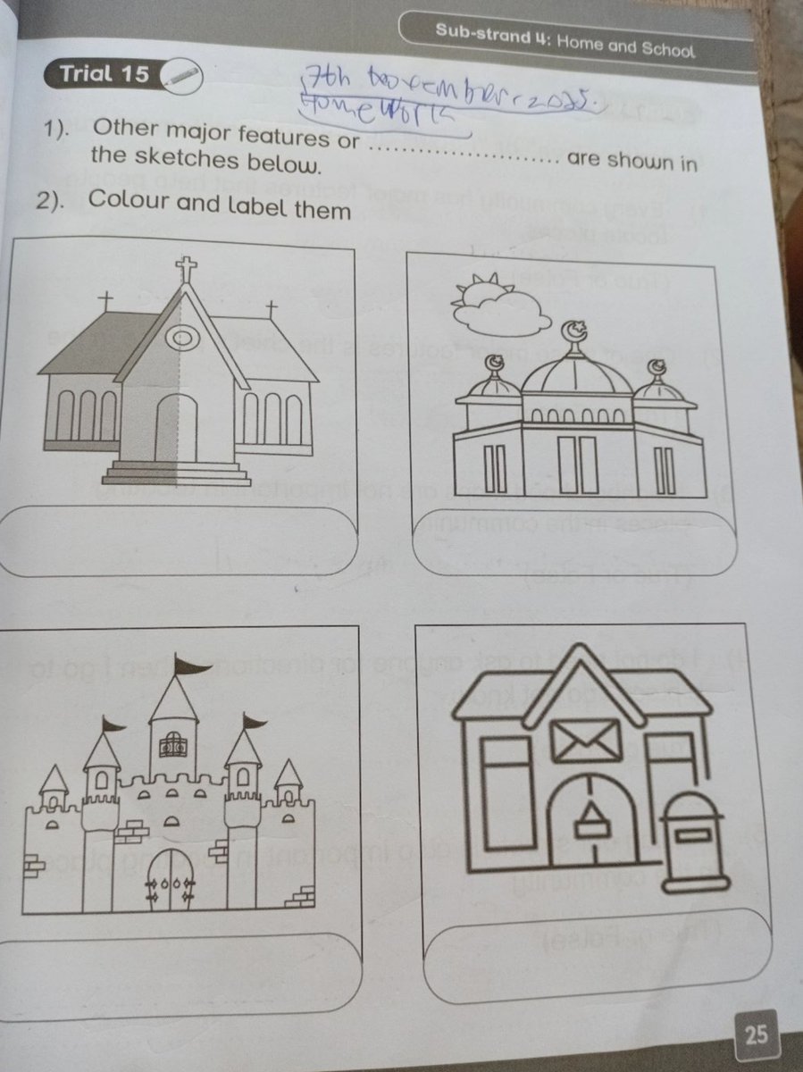 Trial 15 Sub-strand 4: Home and School 1). Other major features or __ ar..