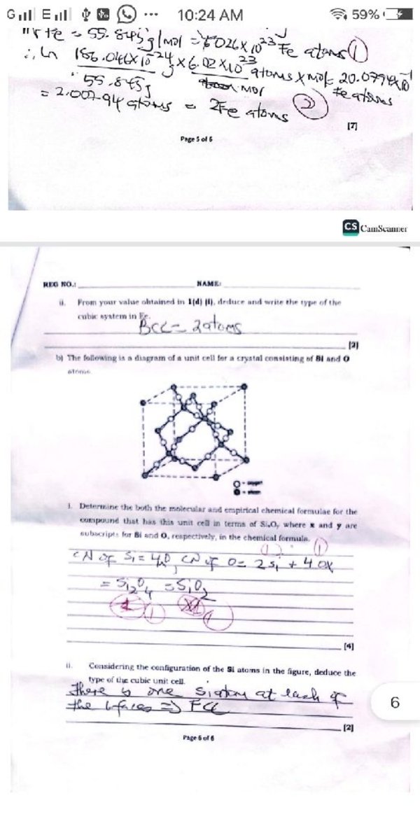 Here are two questions related to crystal structures: Question 1: From y..