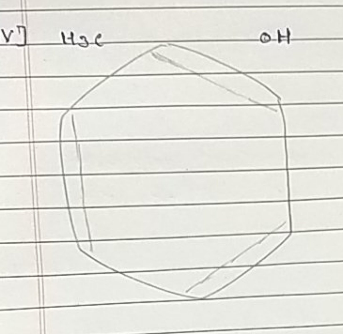 The image shows a chemical structure with H3C and OH groups. What is the