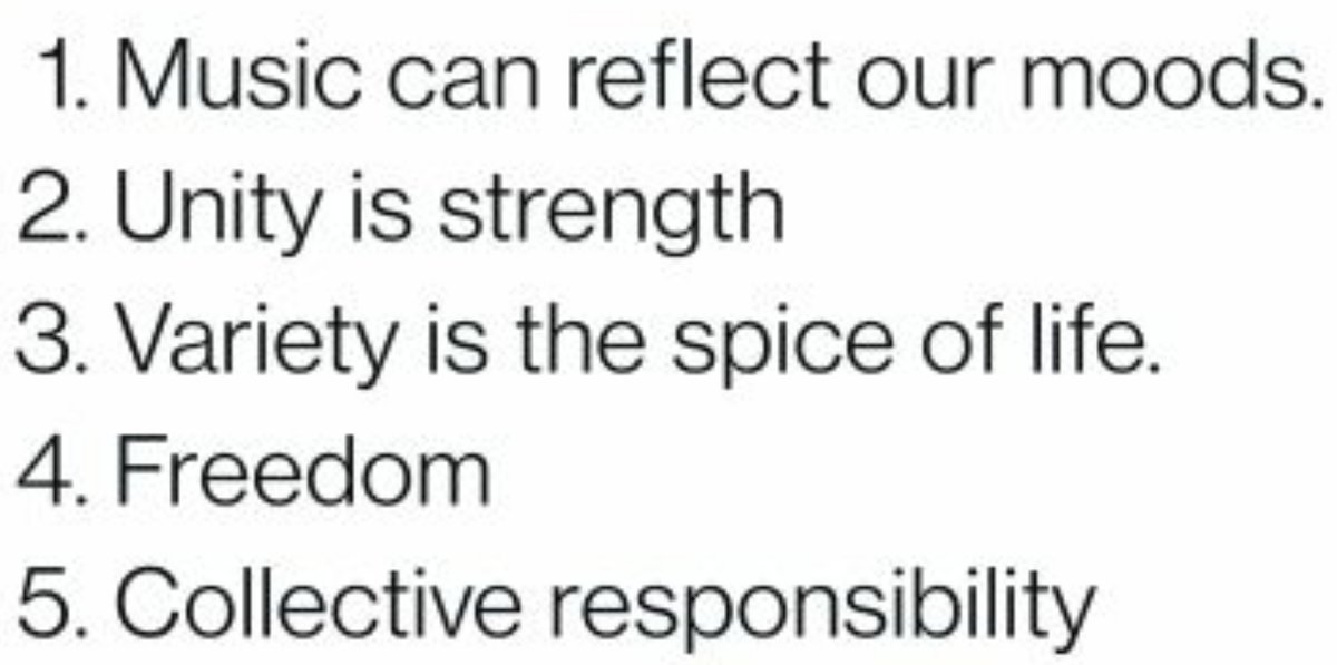 Music can reflect our moods. Unity is strength Variety is the spice of li..