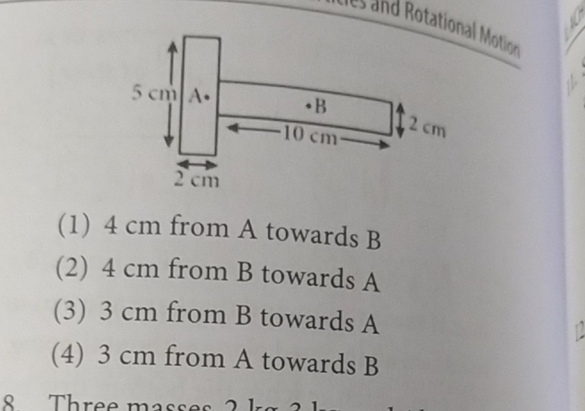A T-shaped object is shown in the diagram. The dimensions are as follows:..