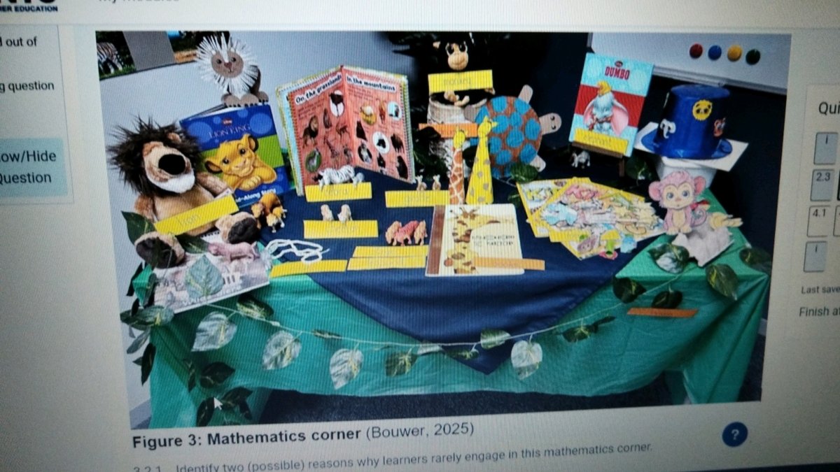 Figure 3: Mathematics corner (Bouwer, 2025) Identify two (possible) reas..