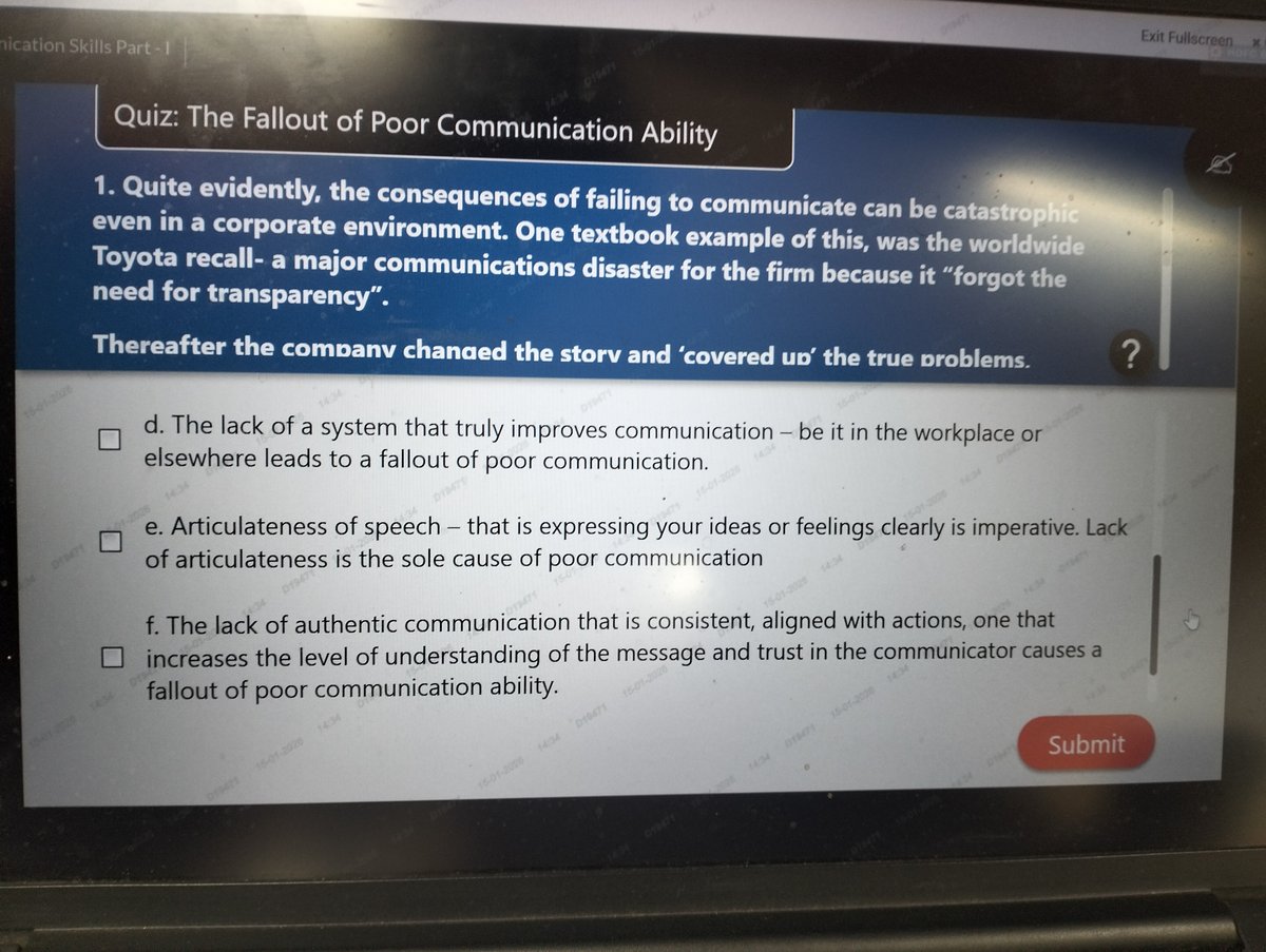 Quiz: The Fallout of Poor Communication Ability Quite evidently, the con..