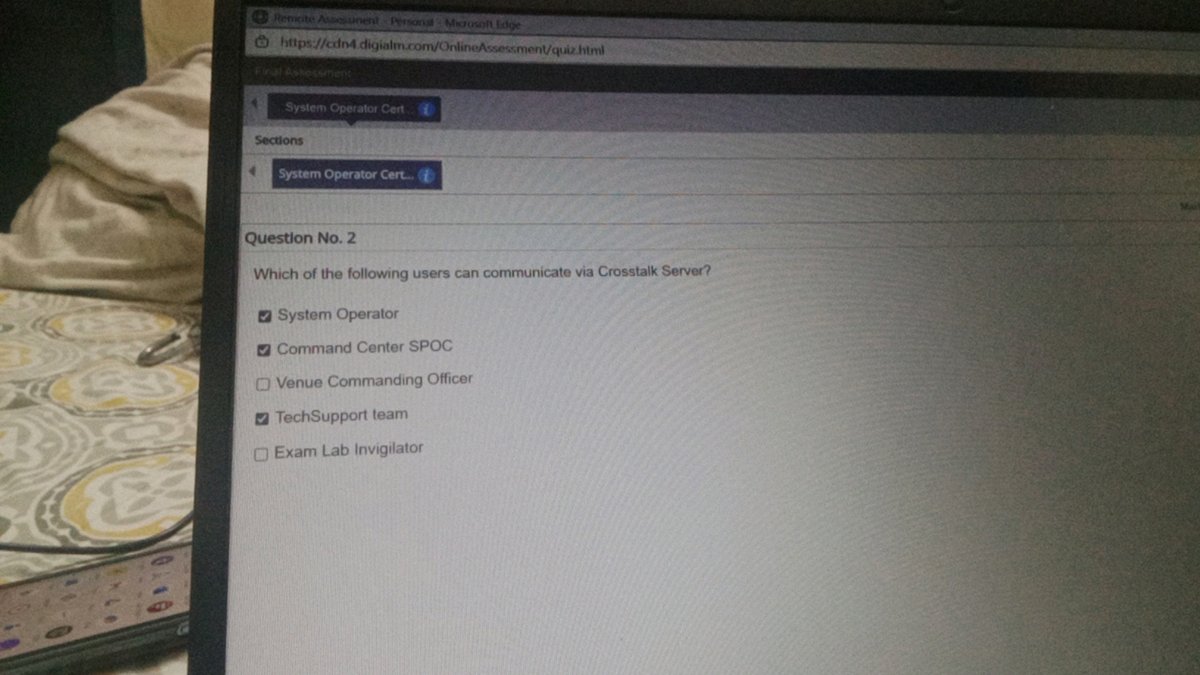 Which of the following users can communicate via Crosstalk Server? Syste..
