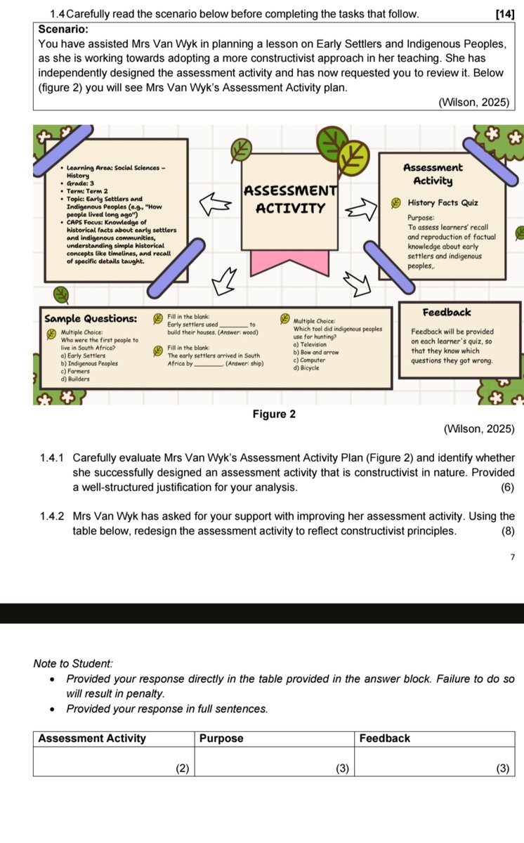 Carefully read the scenario below before completing the tasks that follow..