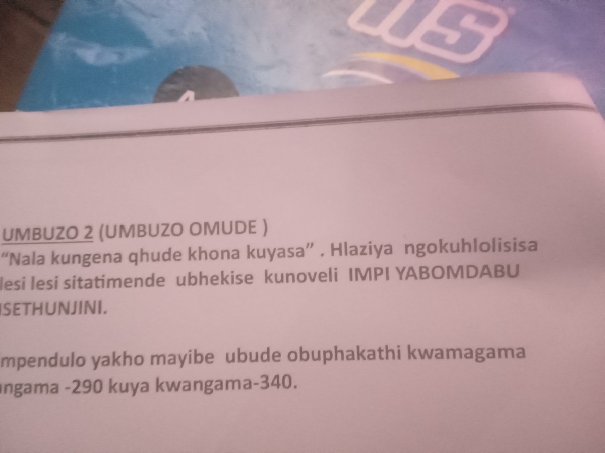 UMBUZO 2 (UMBUZO OMUDE) "Nala kungena qhude khona kuyasa". Hlaziya ngoku..