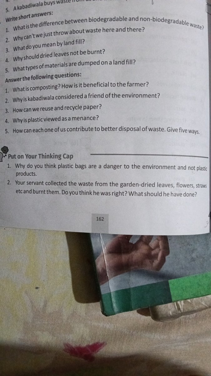 Here are a series of questions related to waste management and environmen..