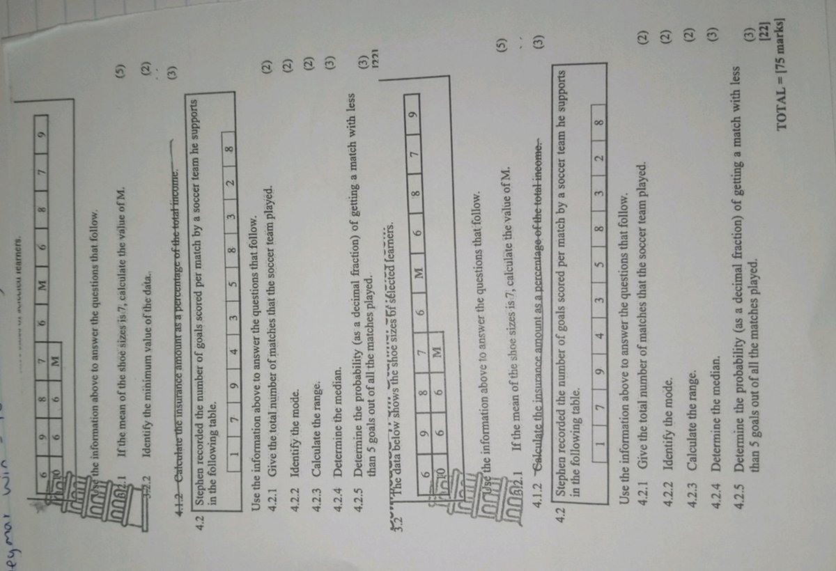 Here are two tables of data and questions related to them: Table 1: Shoe..
