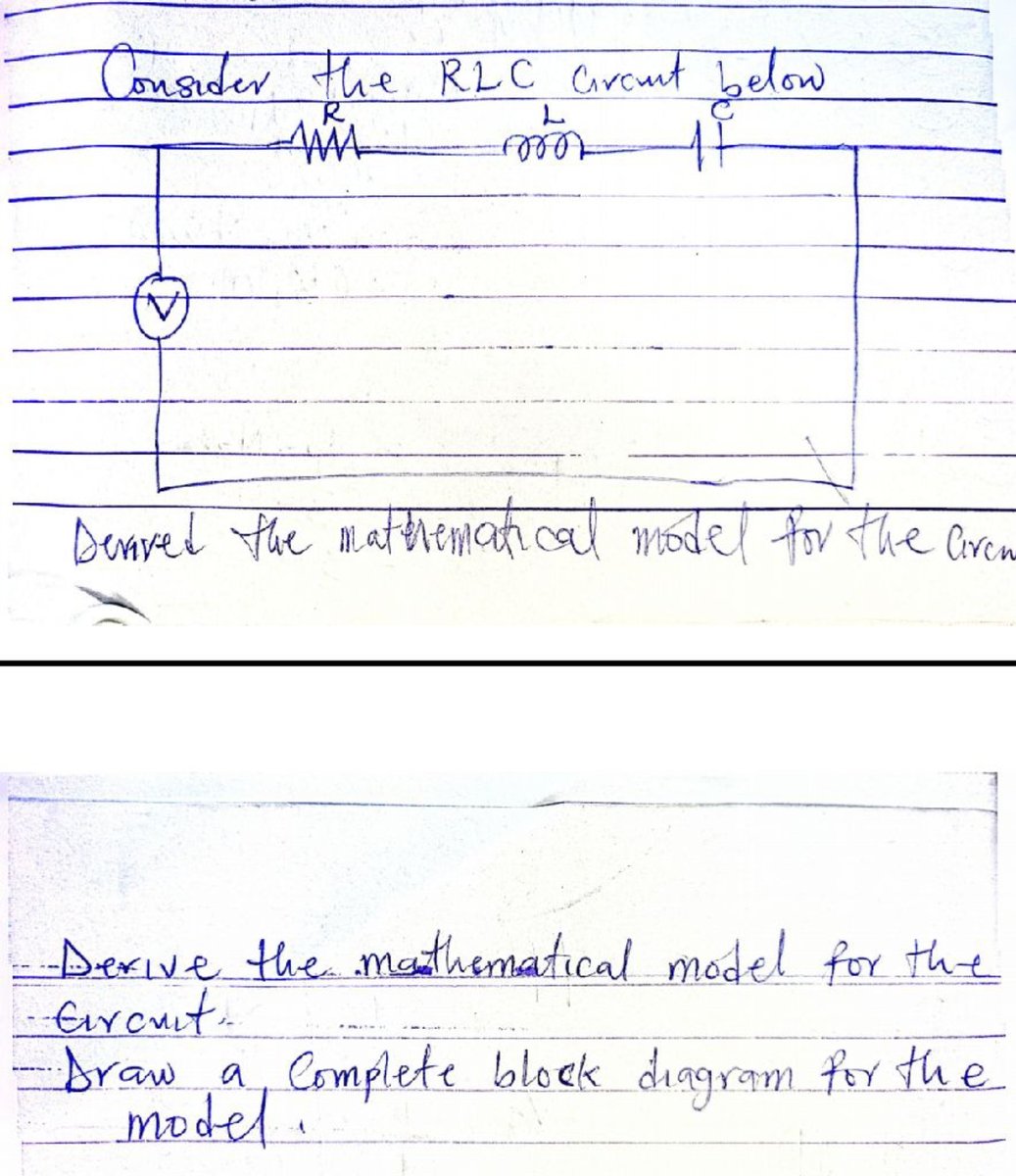 Consider the RLC circuit below: (Diagram of an RLC circuit with a voltag..