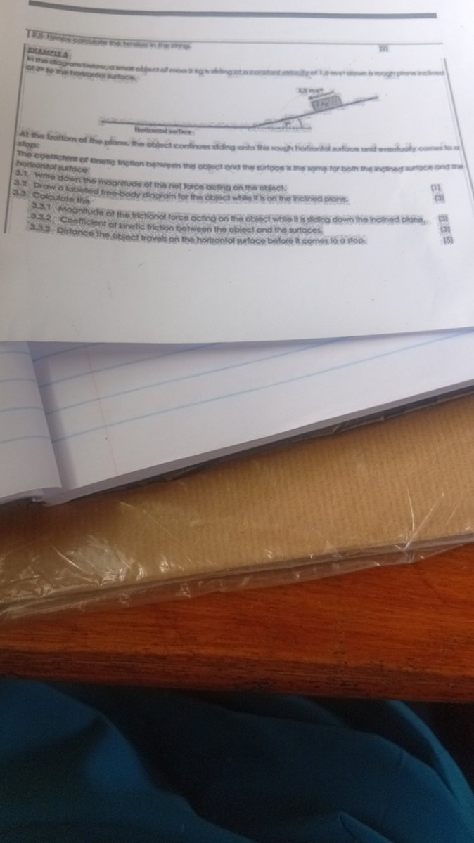 Here is the question: EXAMPLE A In the diagram below, a small object of