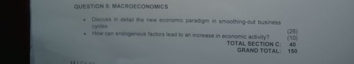 Macroeconomics Discuss in detail the new economic paradigm in smoothing-..