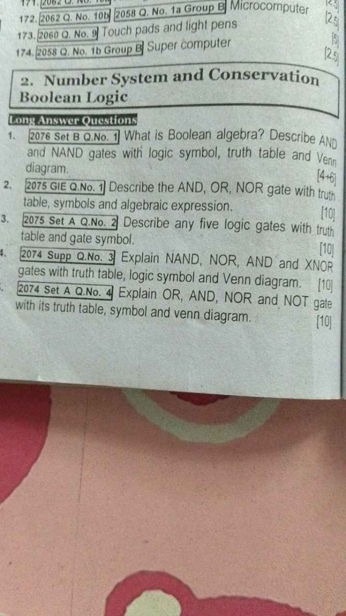 What is Boolean algebra? Describe AND and NAND gates with logic symbol, t..