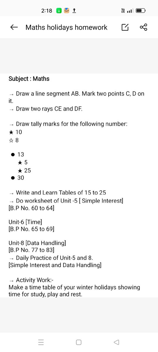 Subject: Maths Draw a line segment AB. Mark two points C, D on it. Draw