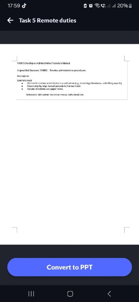 Task 5: Develop an Administrative Procedure Manual Assigned Unit Standar..