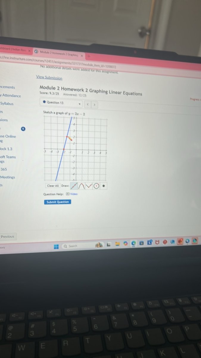 Sketch a graph of y = 2x - 2 | Filo