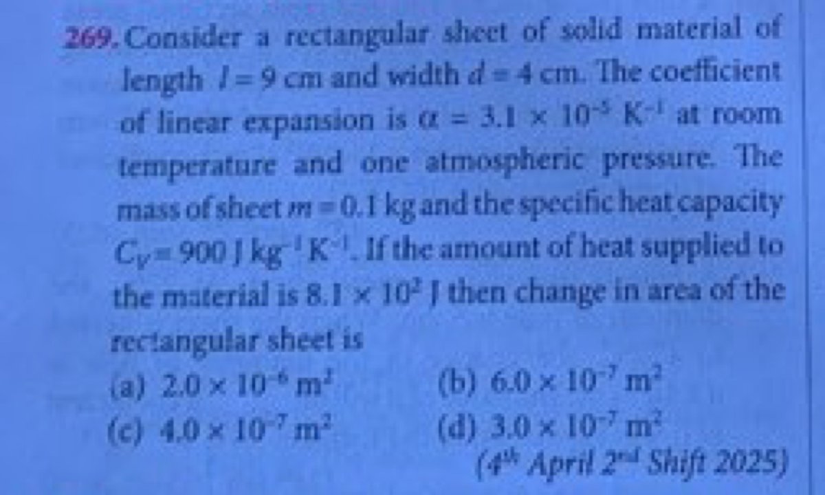 Consider a rectangular sheet of solid material of length l = 9 \text{ cm}..