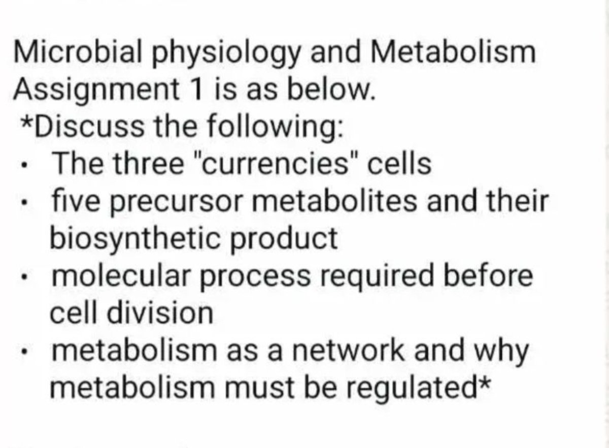 Microbial physiology and Metabolism Assignment 1 is as below. *Discuss th..