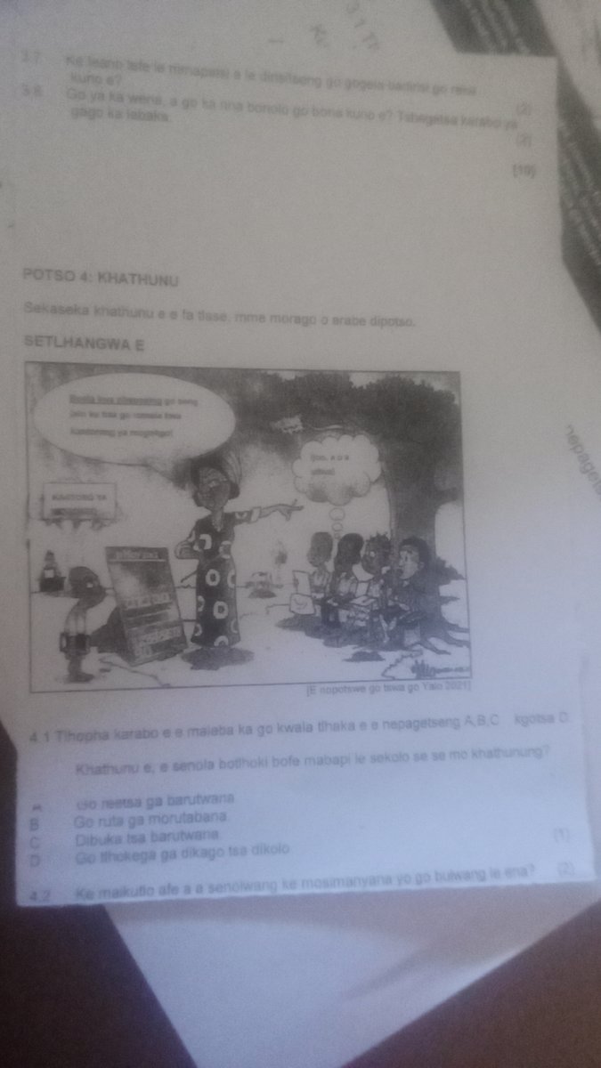 POTSO 4: KHATHUNU Sekaseka khathunu e e fa tlase, mme morago o arabe dipo..