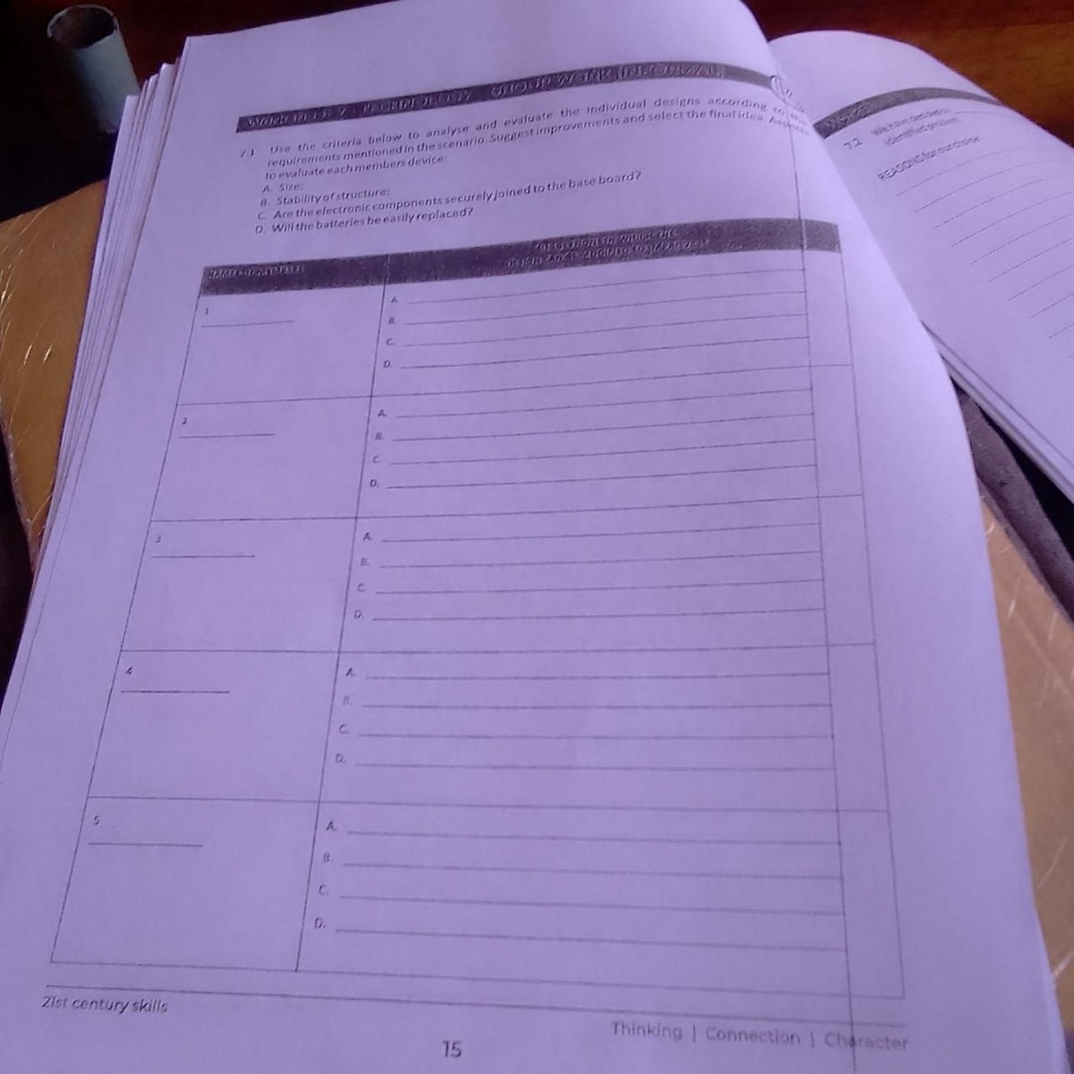Use the criteria below to analyse and evaluate the individual designs acc..