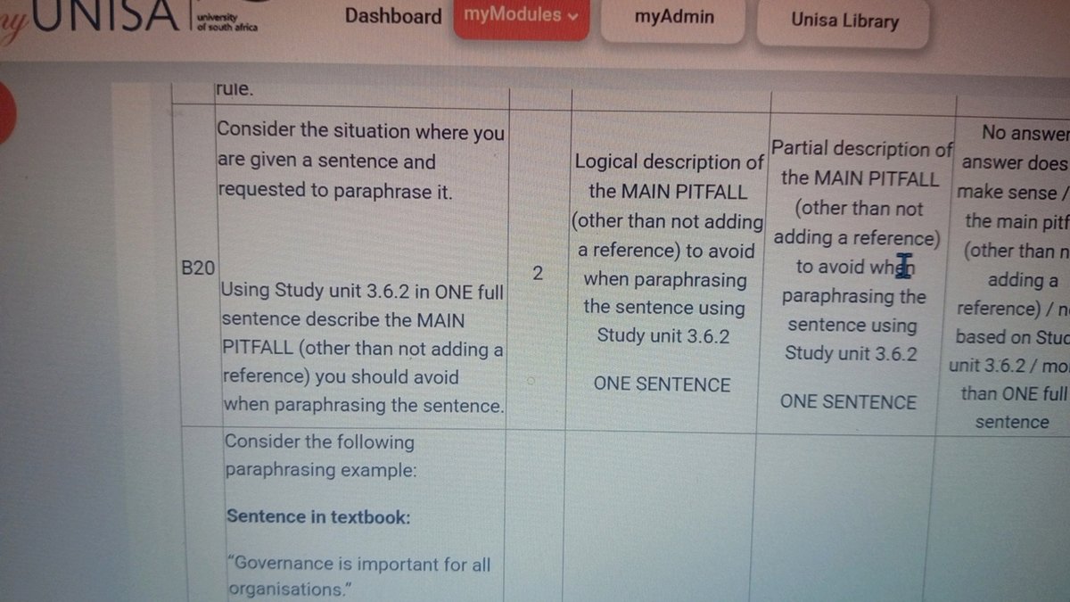 B20. Consider the situation where you are given a sentence and requested
