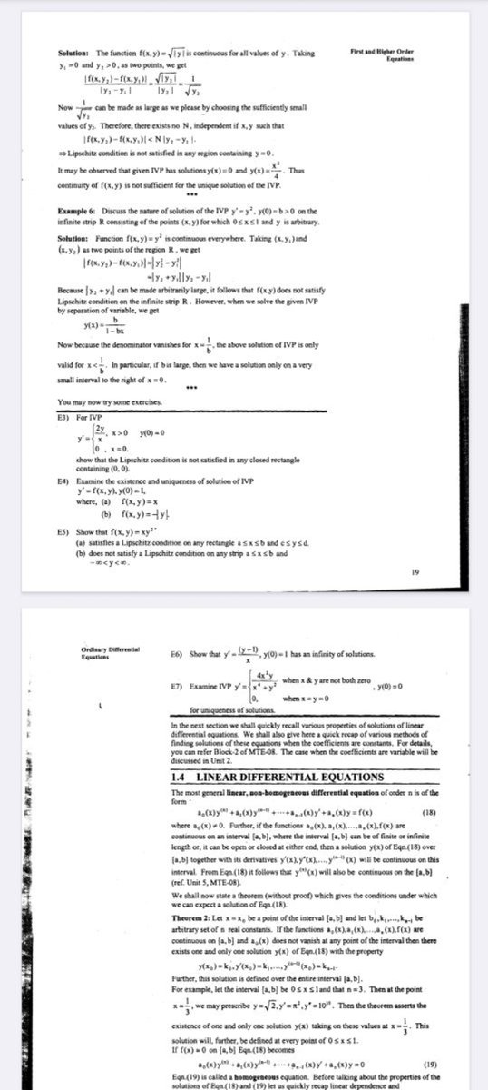 Here are some exercises related to differential equations: E3) For IVP