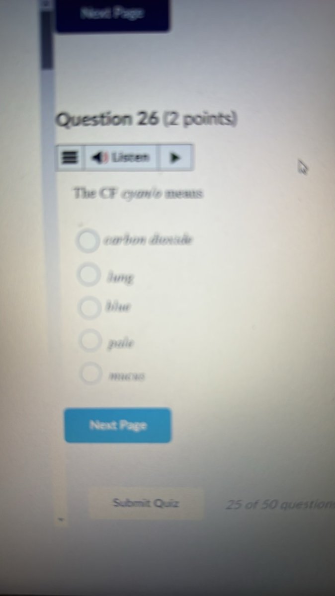 The CF cyano means carbon dioxide lung blue pale mucus | Filo