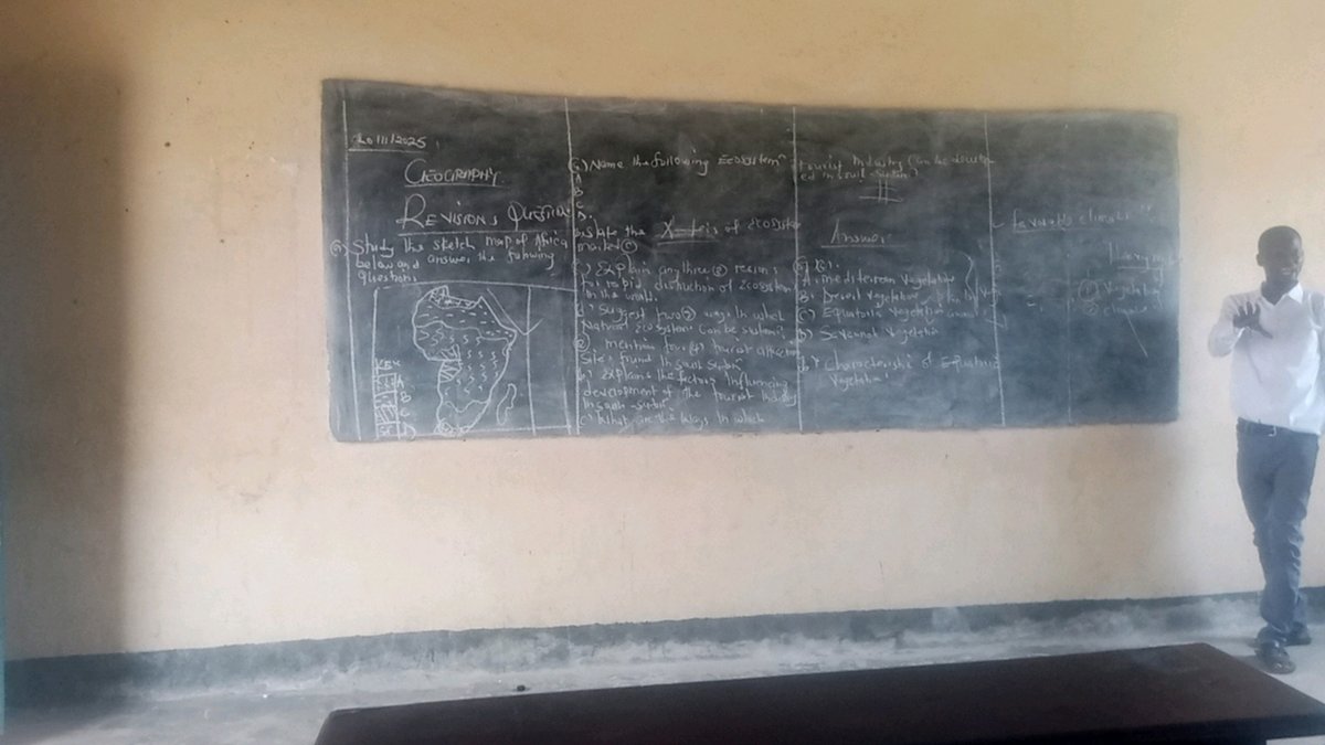 20/11/2025 GEOGRAPHY REVISION QUESTIONS Study the sketch map of Africa..