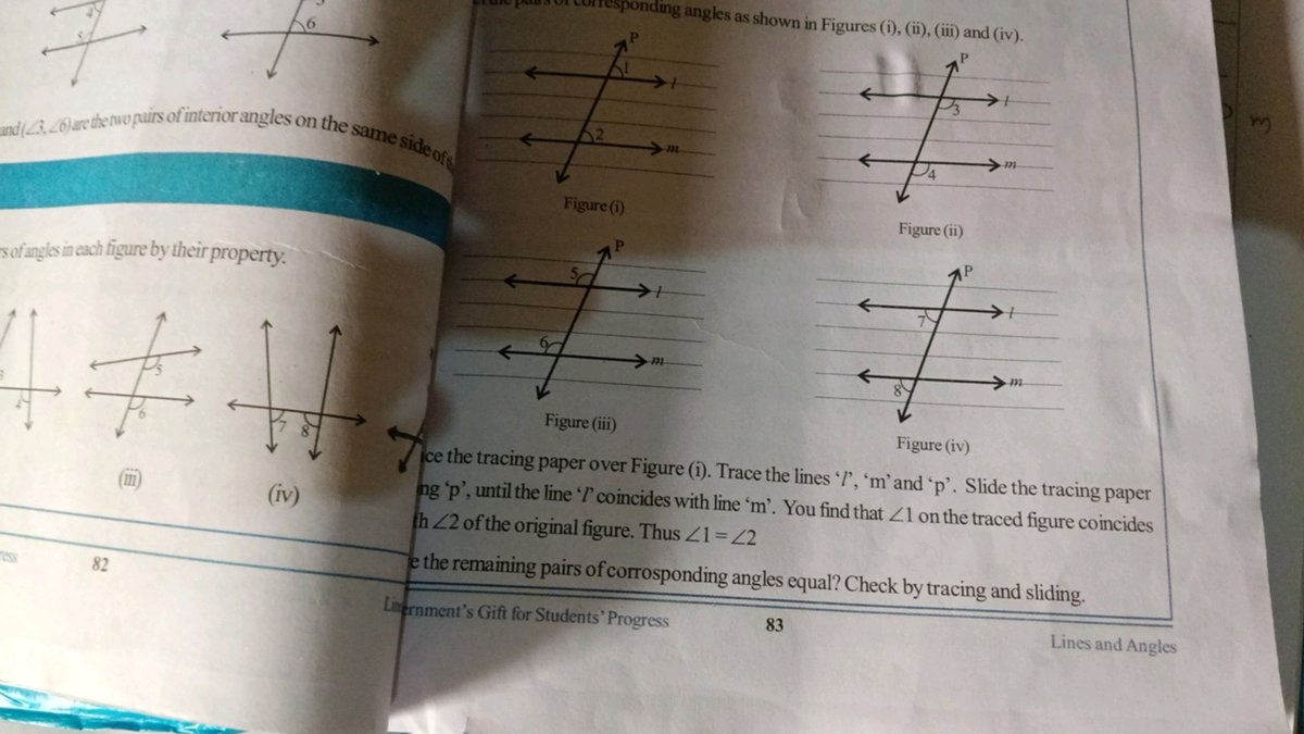 Trace the tracing paper over Figure (i). Trace the lines 'l', 'm' and 'p'..