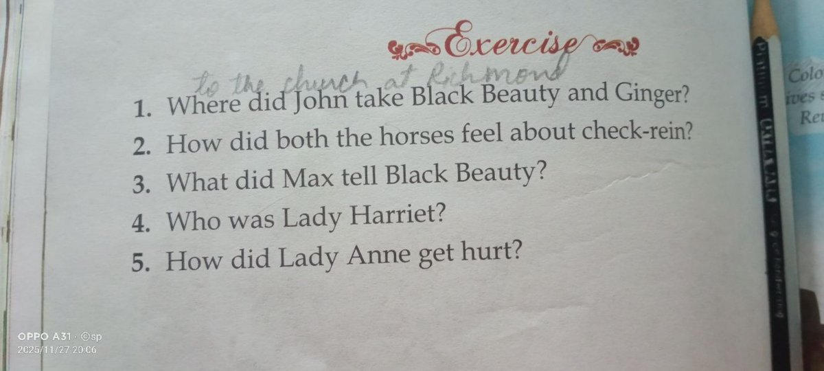 Where did John take Black Beauty and Ginger? How did both the horses feel..