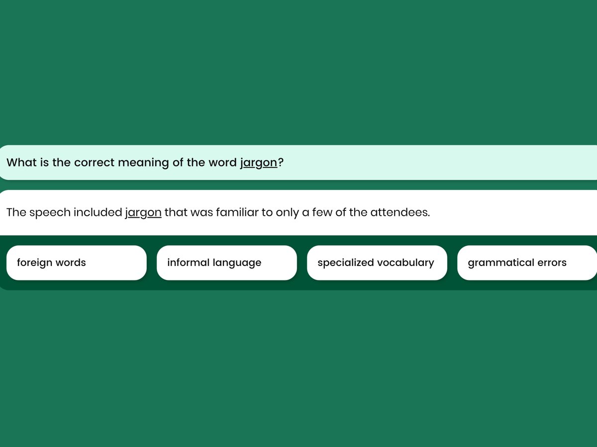 What is the correct meaning of the word jargon? The speech included jarg..