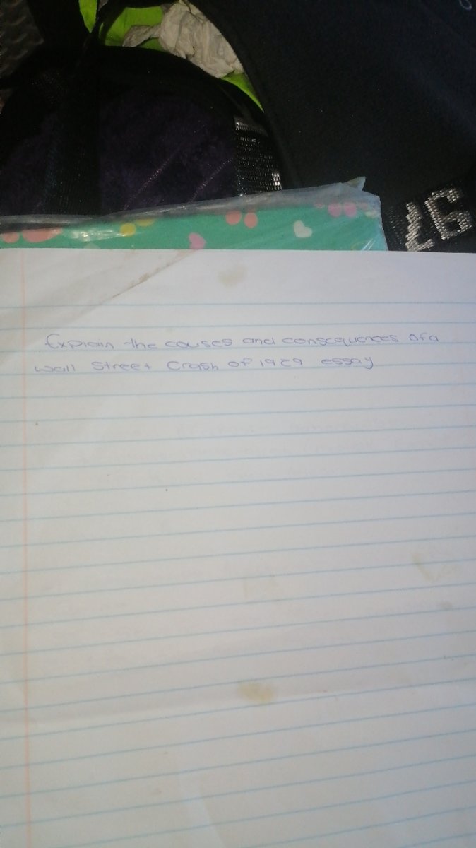 Explain the causes and consequences of the Wall Street Crash of 1929 essa..