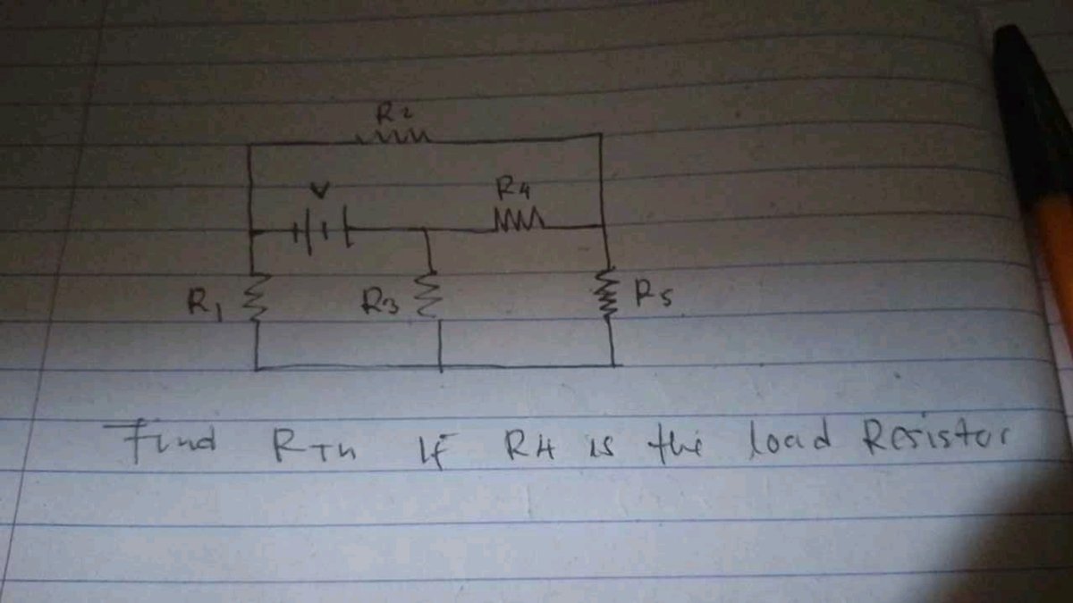 Find R_Th if R4 is the load resistor | Filo