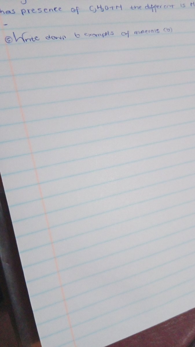 Write down 6 examples of minerals. | Filo