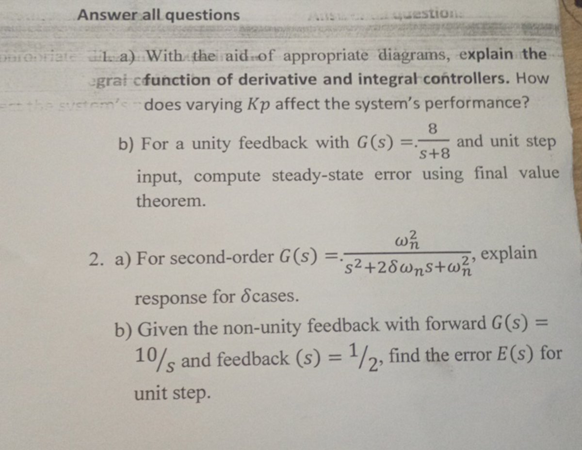 Answer all questions a) With the aid of appropriate diagrams, explain th..